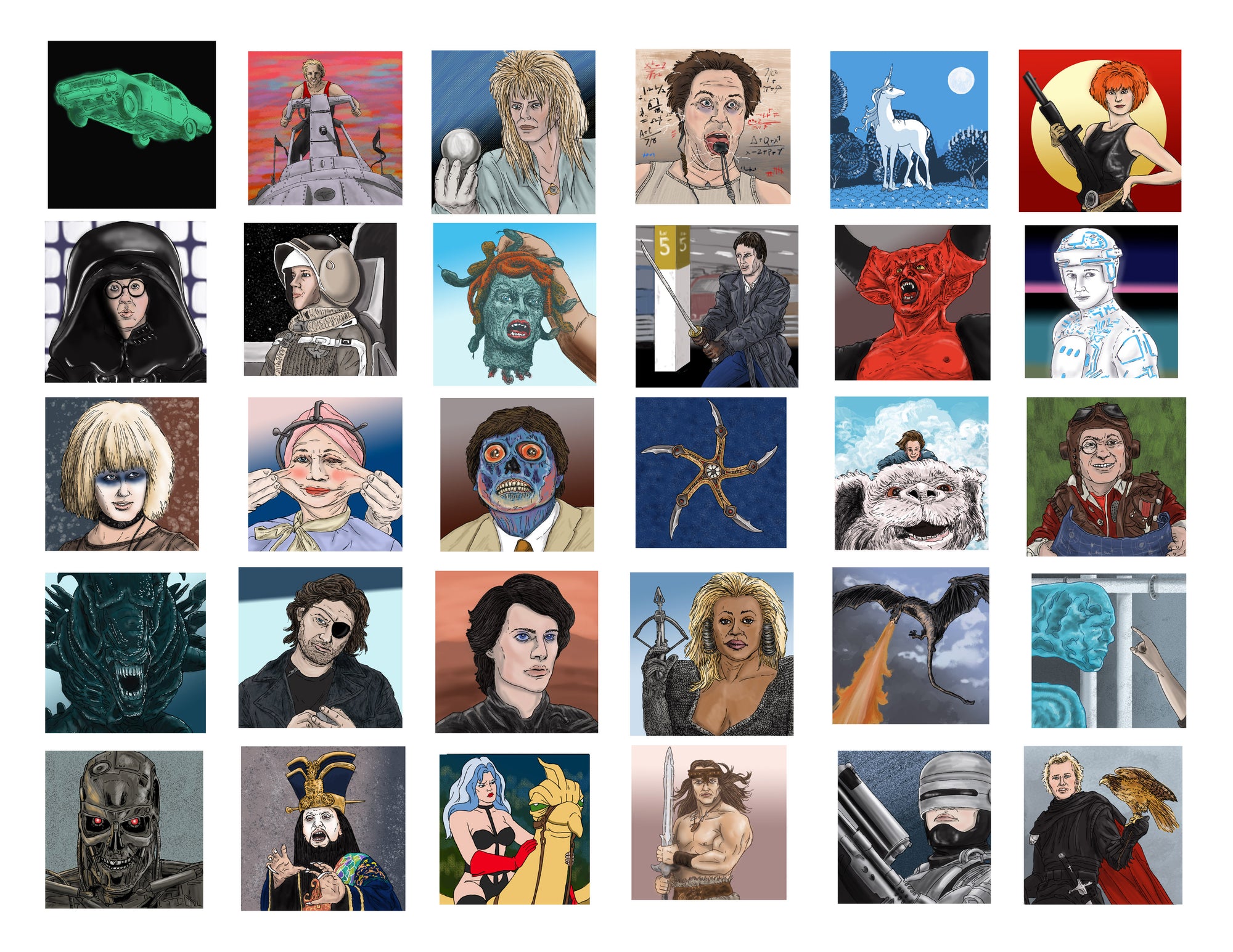 80s Sci-Fi and Fantasy Month of Movies Calendar - Print Witchery